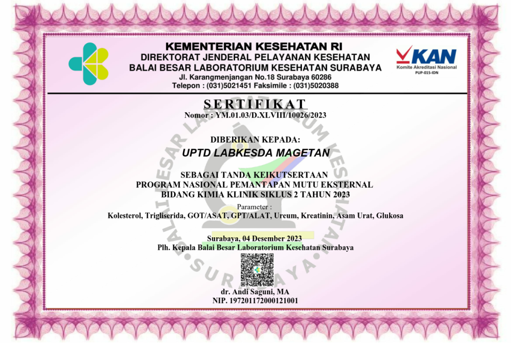 Sertifikasi - LABKESDA MAGETAN